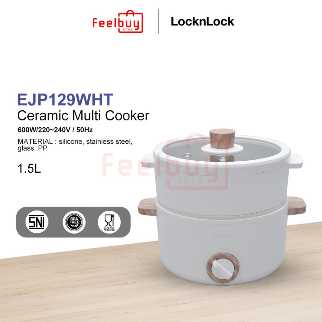 Jual LocknLock Ceramic Multi Cooker 1.5L - EJP129WHT | Shopee Indonesia