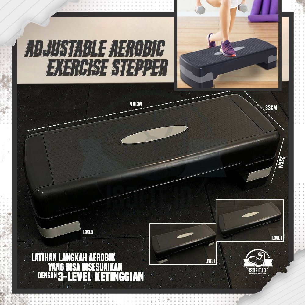 Jual Isofit.id Adjustable Aerobic Exercise Stepper / Papan Step Aerobik 3 Level Ketinggian ...