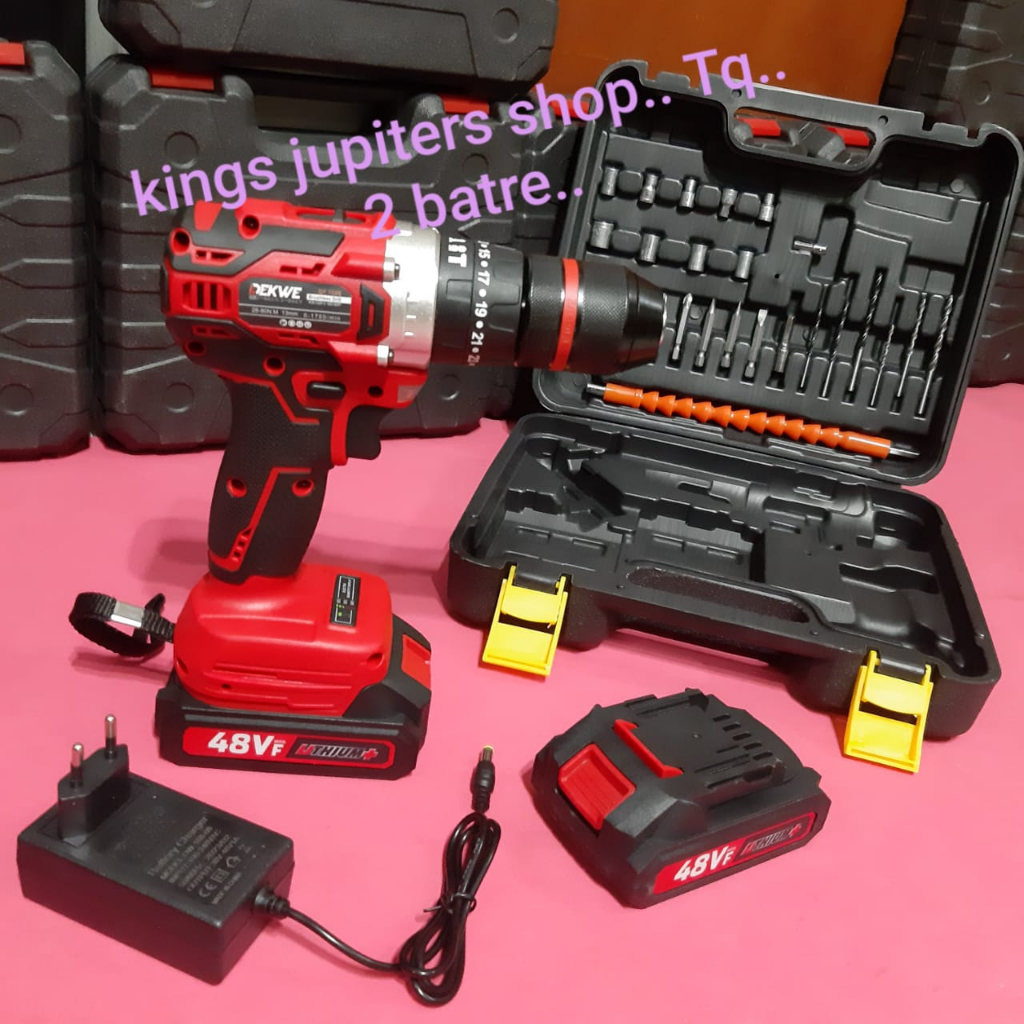 Jual 2 BATRE DEKWE atau JLD CORDLESS BOR HAMMER BESI KAYU 13MM atau ...
