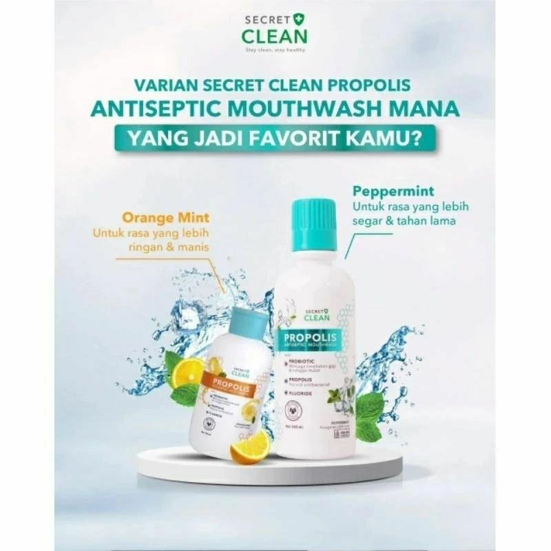 Jual SECRET CLEAN PROPOLIS ANTISEPTIC MOUTHWASH 150ML | Shopee Indonesia