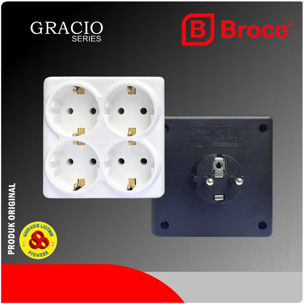 Jual Broco Stop Kontak 4 in 1 + Steker Plug 13840 Multi Socket 4 Lubang ...