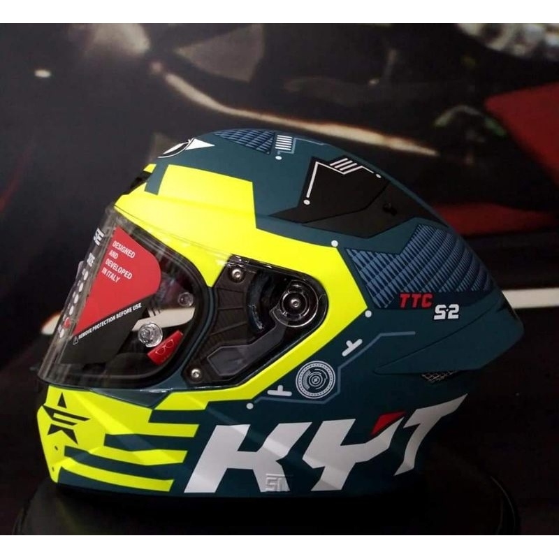 Jual KYT TT COURSE FUSELAGE YELLOW GREEN EMERALD DOFF | Shopee Indonesia
