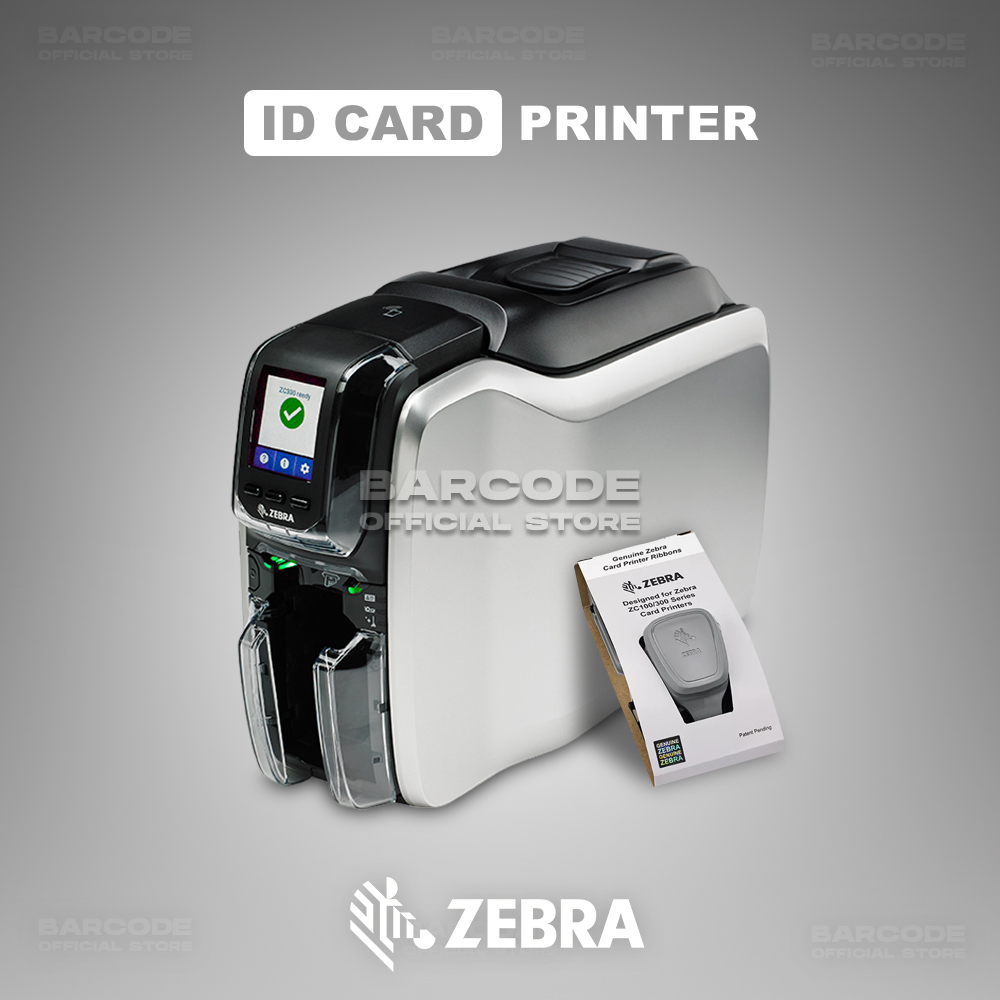 Jual Printer ID Card Zebra ZC300 Single Side Ribbon Color YMCKO 800300-350AP Paket | Shopee ...