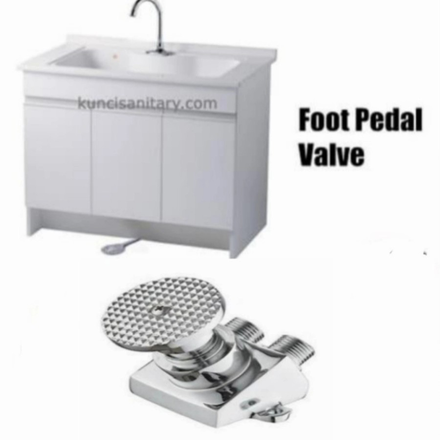 Jual Kran Wastafel Injak Kran Angsa Model Pedal Injak Model Bulat ...
