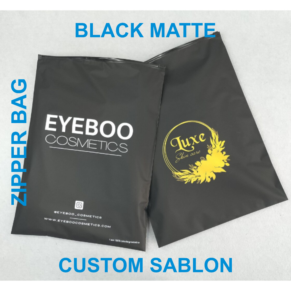 Jual CUSTOM ZIPPER BAG ZIPPERBAG ZIPLOCK BAG BLACK MATTE (UNTUK KEMASAN ...