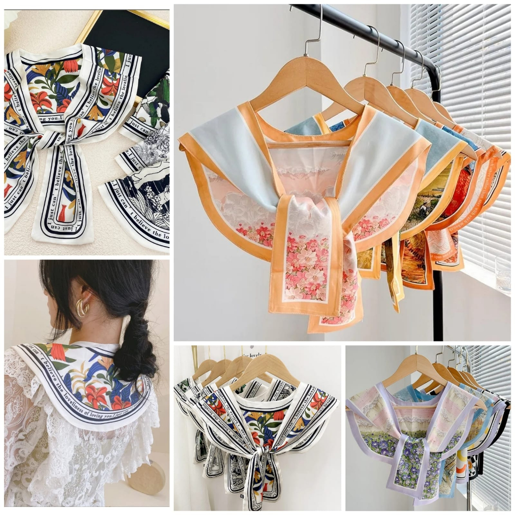 Jual Syal leher aksesoris baju syal bahu syal kerah silk selendang ...