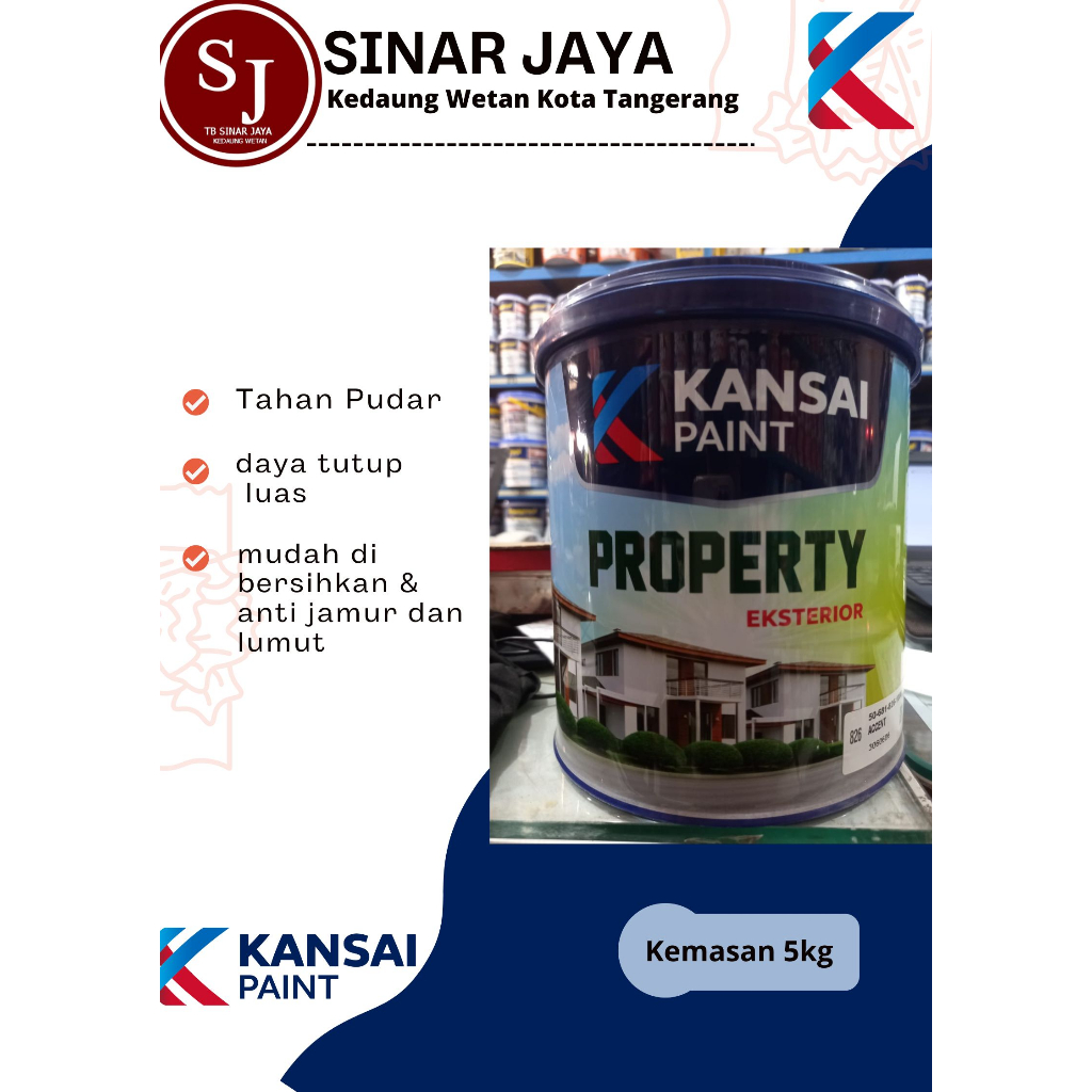 Jual Kansai Paint PROPERTY EKSTERIOR warna BRILLIANT WHITE Kemasan 5kg ...