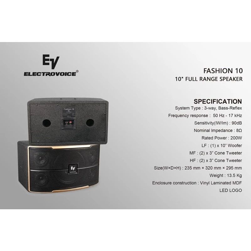 Jual Speaker Pasif Karaoke EV Electro Voice Fashion 10 Inch Electrovoice Original TERBAIK ...