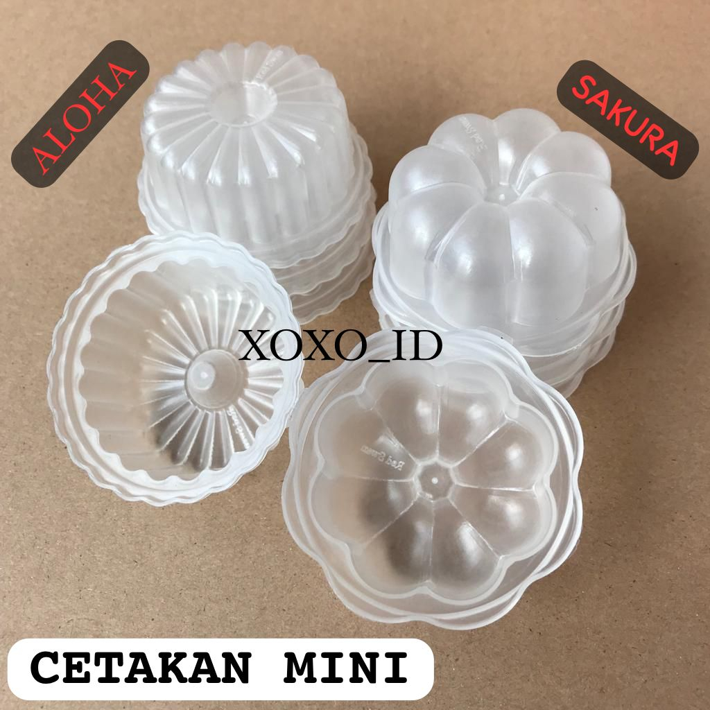 Jual (12 pcs) Cetakan Puding Mini ALOHA SAKURA Agar Jelly Bolu Coklat ...