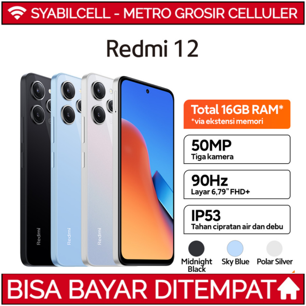 Jual XIAOMI REDMI 12 RAM 8GB /128GB DAN 256GB Garansi resmi | Shopee ...