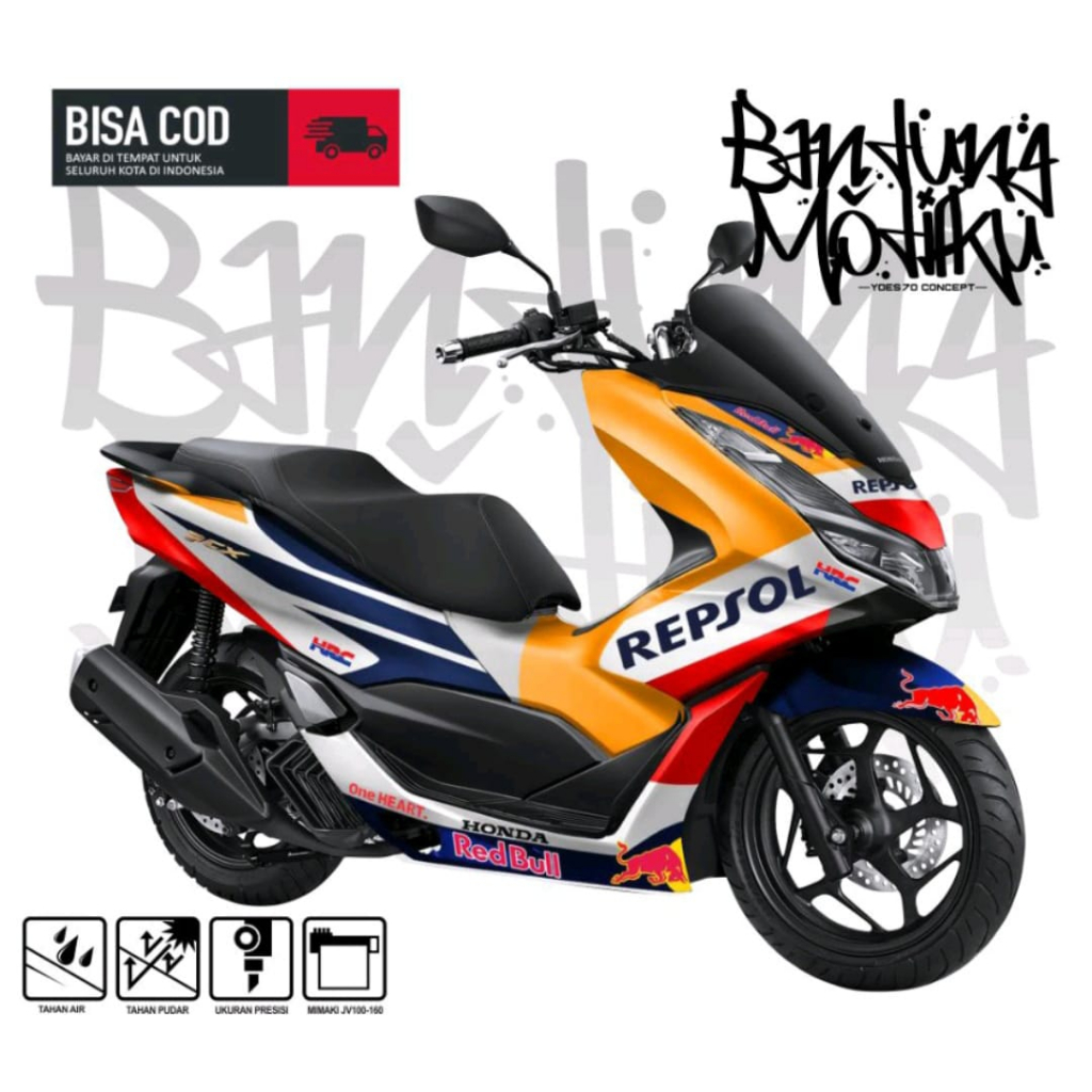 Jual sticker decal full body pcx 150/160 motif repsol terbaru keren ...