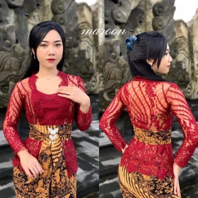 Jual Kebaya Brokat Bali Kebaya Kutubaru Tradisional Sofia | Shopee ...