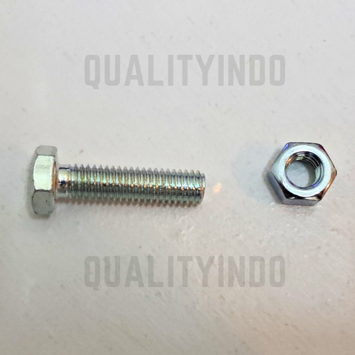 Jual Baut Mur Hex M6x25 Putih Besi Galvanis BMP 6x25 Baut 10 | Shopee Indonesia