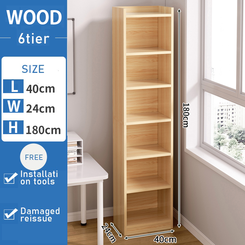 Jual Rak Buku Kayu 6 Susun Rak Buku Susun Minimalis Lemari Display ...