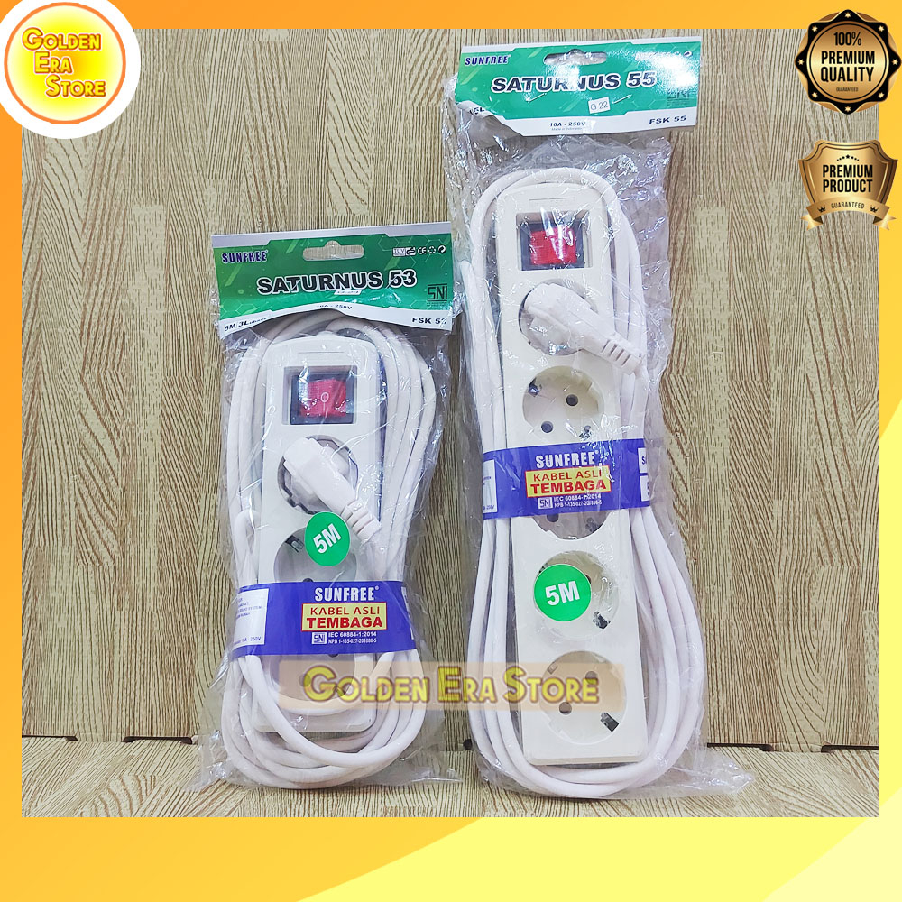 Jual SATURNUS 5 METER TIPE COK SAMBUNG SAKLAR / STOP KONTAK SUNFREE ...