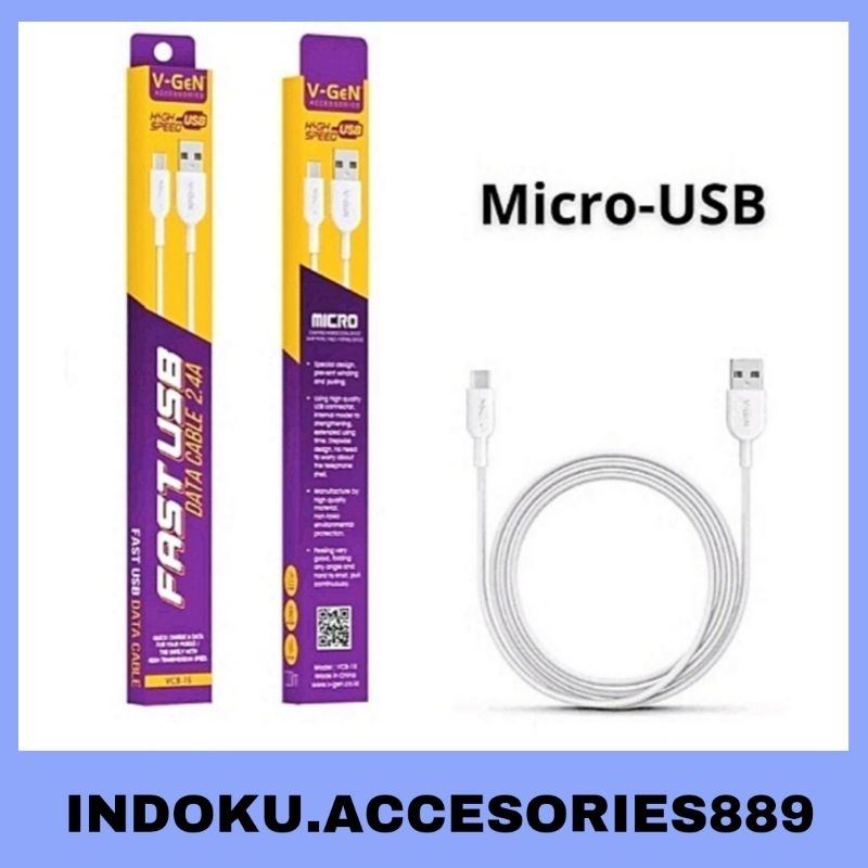 Jual Kabel Data V-Gen Fast Charging Micro USB VCB-15 1METER ORIGINAL ...