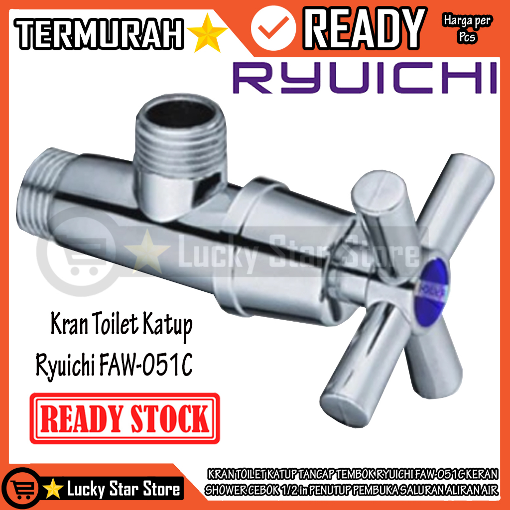 Jual KRAN TOILET KATUP TANCAP TEMBOK RYUICHI FAW-051C 1/2 IN KERAN ...