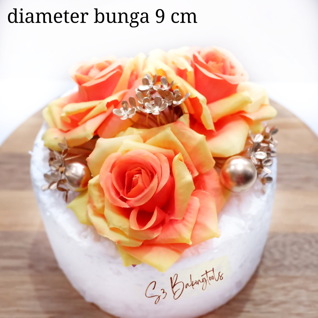 Jual Cake Topper hiasan kue Artificial orange gold | Shopee Indonesia