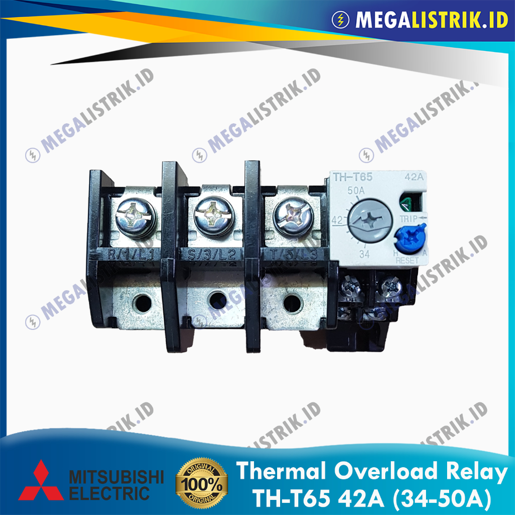 Jual MITSUBISHI TH-T65 42A (34-50A) / THERMAL OVERLOAD RELAY THT65 42 A ( 34A - 50A ) | Shopee ...
