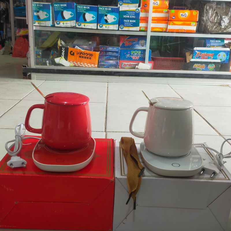 Jual GELAS SET KERAMIK CANGKIR SET LENGKAP DENGAN PEMANAS / CUP KOPI ...