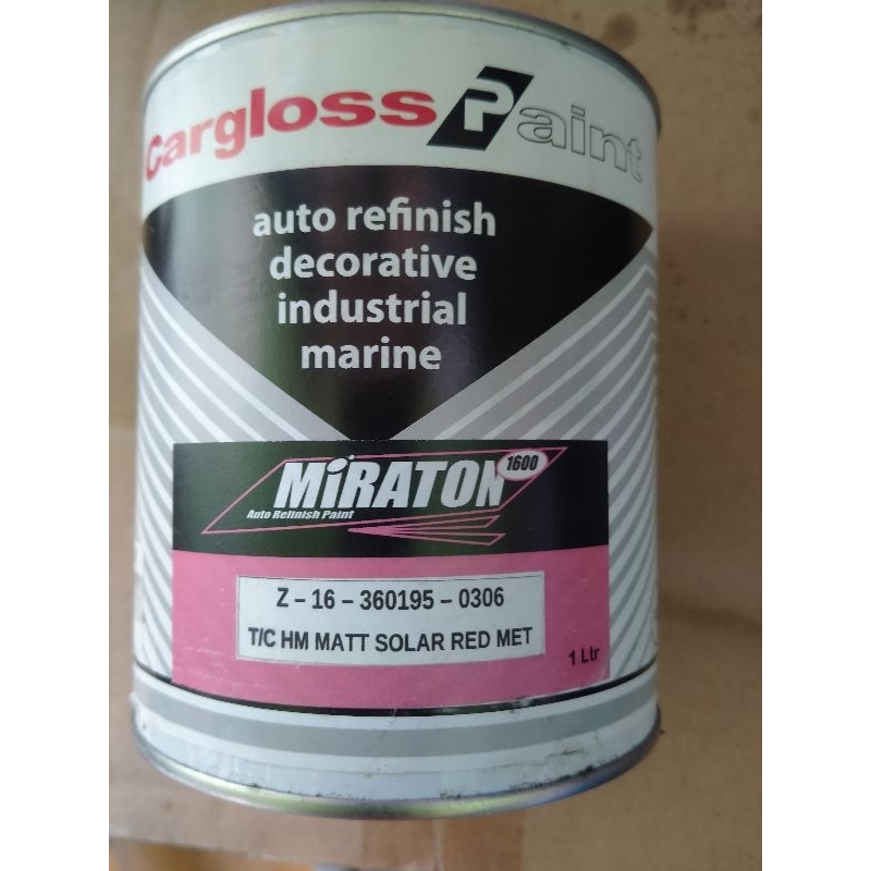 Jual cat cargloss miraton TC HM Matt solar red met/merah Scoopy ...