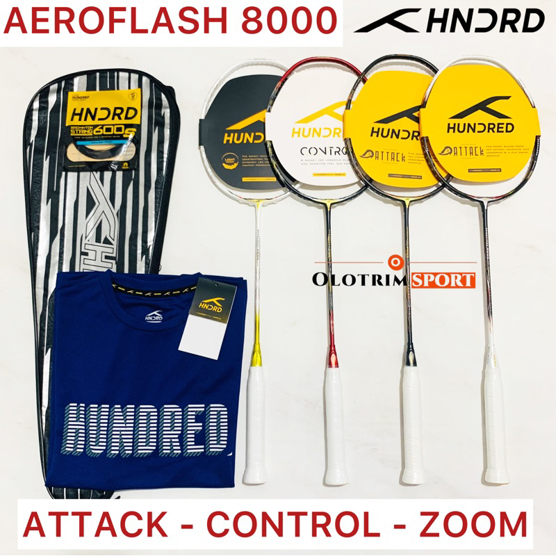 Jual Raket Badminton HUNDRED AEROFLASH 8000 34LBS ATTK CONTROL ZOOM ...