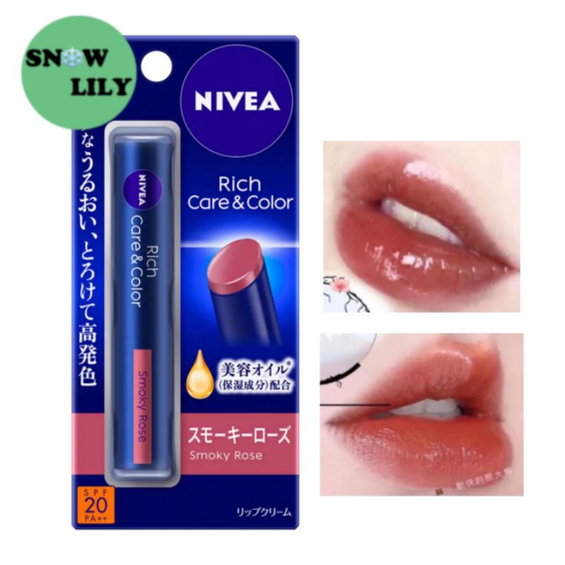 Jual [READY INA] KAO NIVEA Rich Care & Color Lip Balm SPF 20 PA++ ...