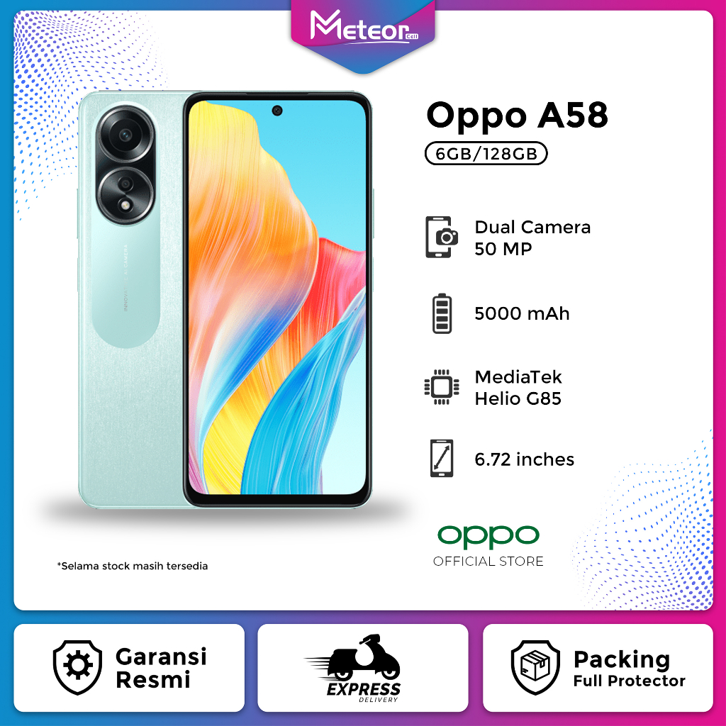 Jual Oppo A58 6/128 GB Garansi Resmi Oppo (INSTAN AREA MALANG) | Shopee ...