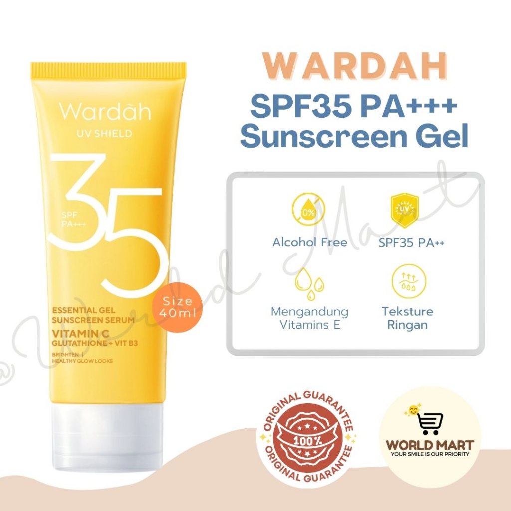 Jual Wardah UV Shield Essential Sunscreen Gel SPF 35 PA +++ 40 ml ... Jual Wardah UV Shield Essential Sunscreen Gel SPF 35 PA +++ 40 ml ...