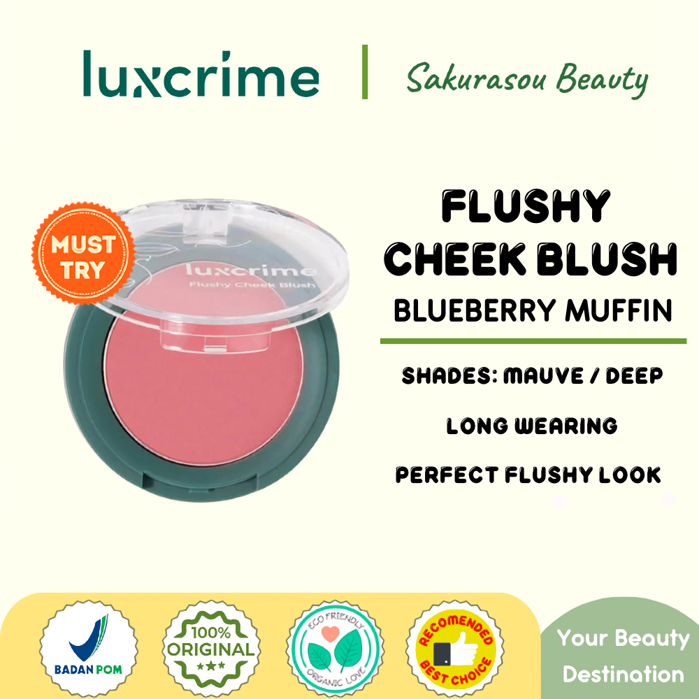 Jual Luxcrime Flushy-Cheek Blush Blueberry Muffin - Warna Intense Untuk ...