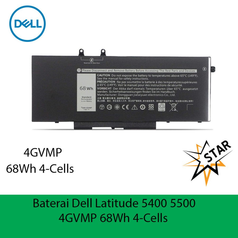 Jual Baterai dell latitude 5400 5500 4GVMP 68wh 4 cell original ...