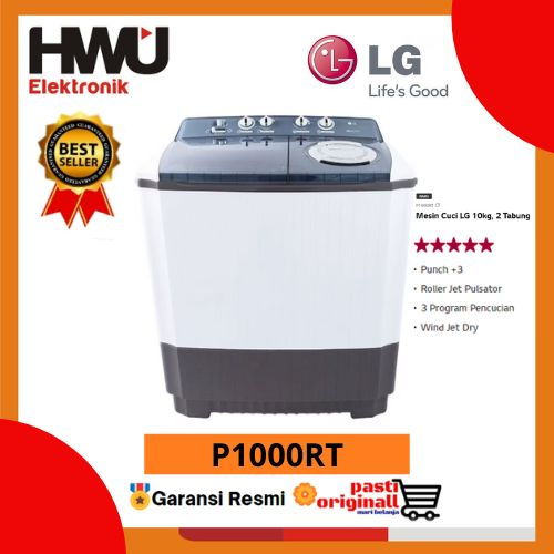 Jual LG P1000RT MESIN CUCI 2 TABUNG 10Kg SEMI AUTO WASHER P1000-RT ...