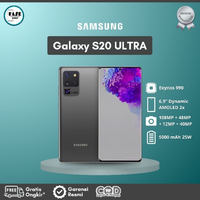 Jual Samsung Galaxy S20 Ultra Resmi SEIN Second Bekas S20U | Shopee ...