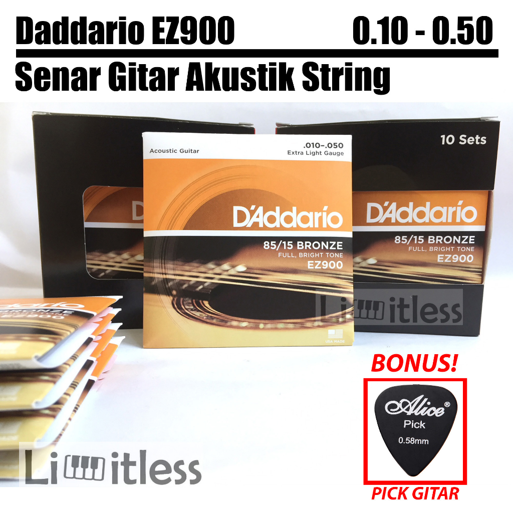 Jual Daddario EZ900 010 - 050 Senar Gitar Akustik String / Acoustic ...