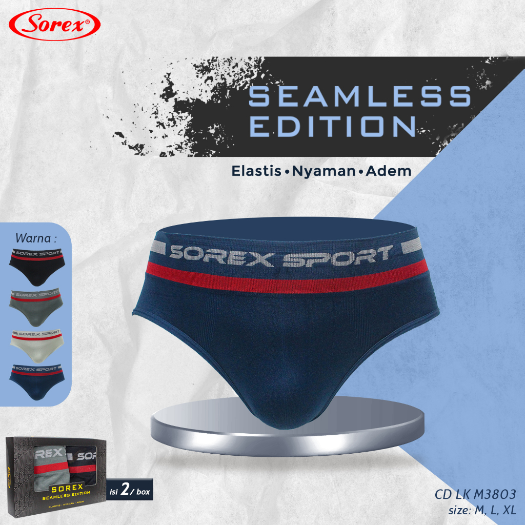 Jual Sorex Sport CD Lk M 3803 Seamless Edition Men Anti Nyeplak (1 Box ...