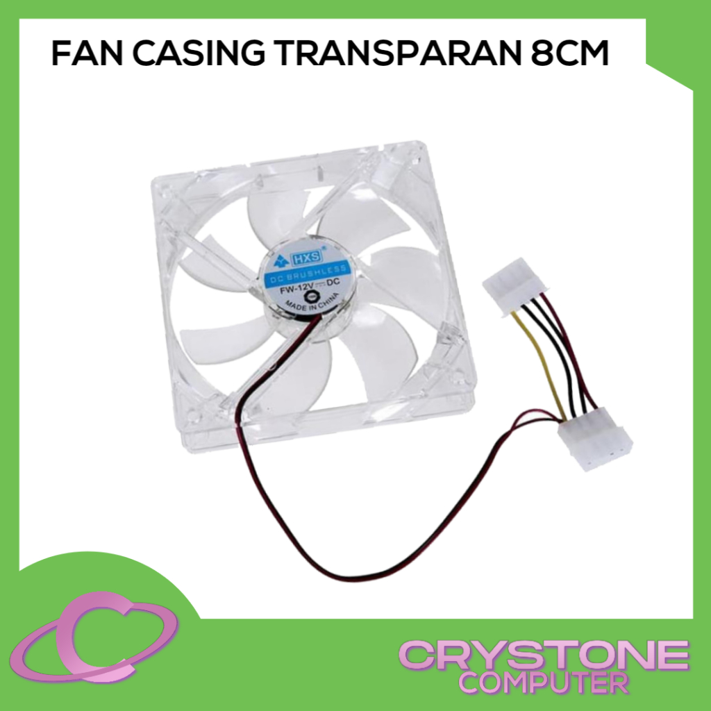 Jual Kipas CPU Computer Fan Casing 8cm Transparan | Shopee Indonesia