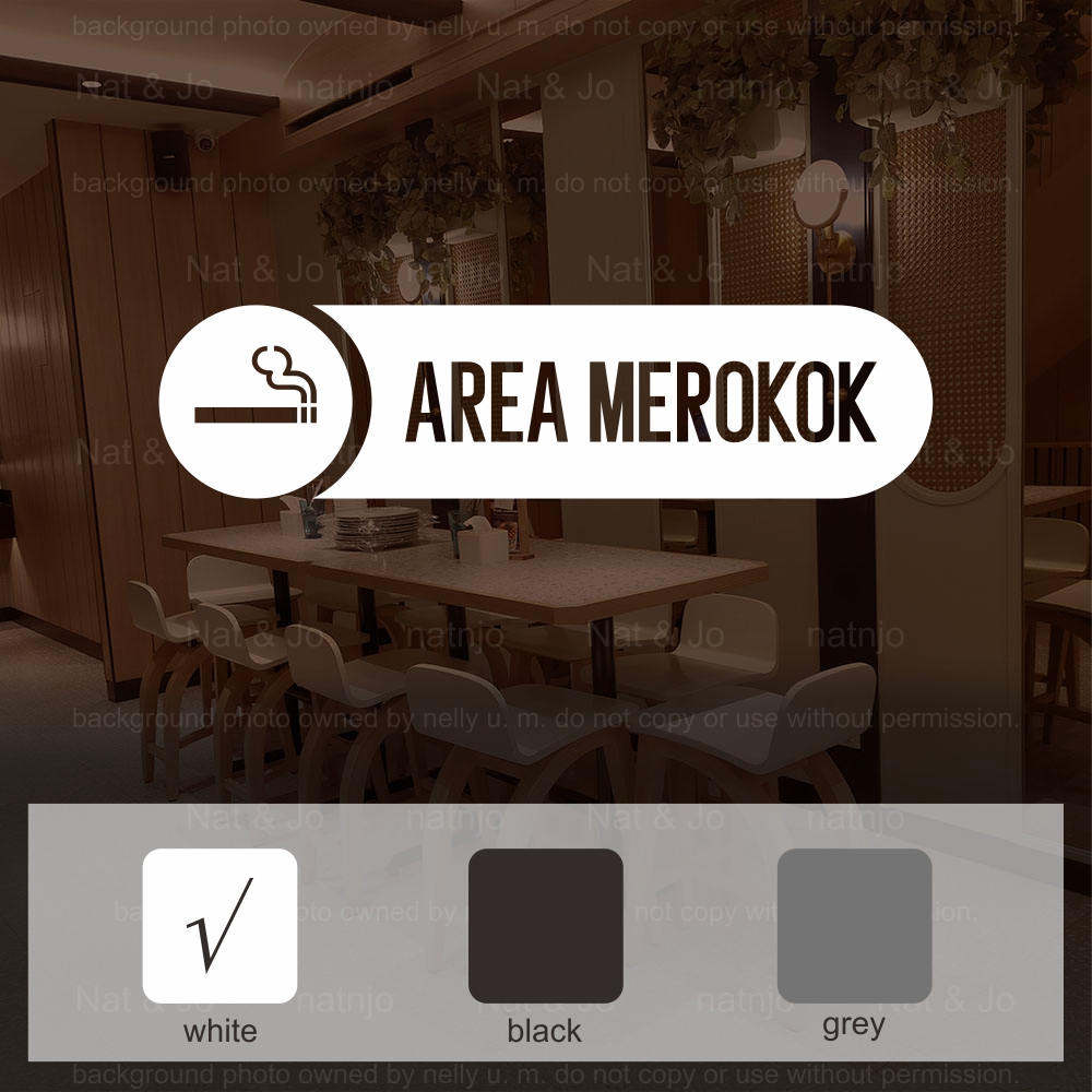 Jual Sticker Sign Area Merokok Panjang Bulat Cafe Restoran Kaca Kafe ...