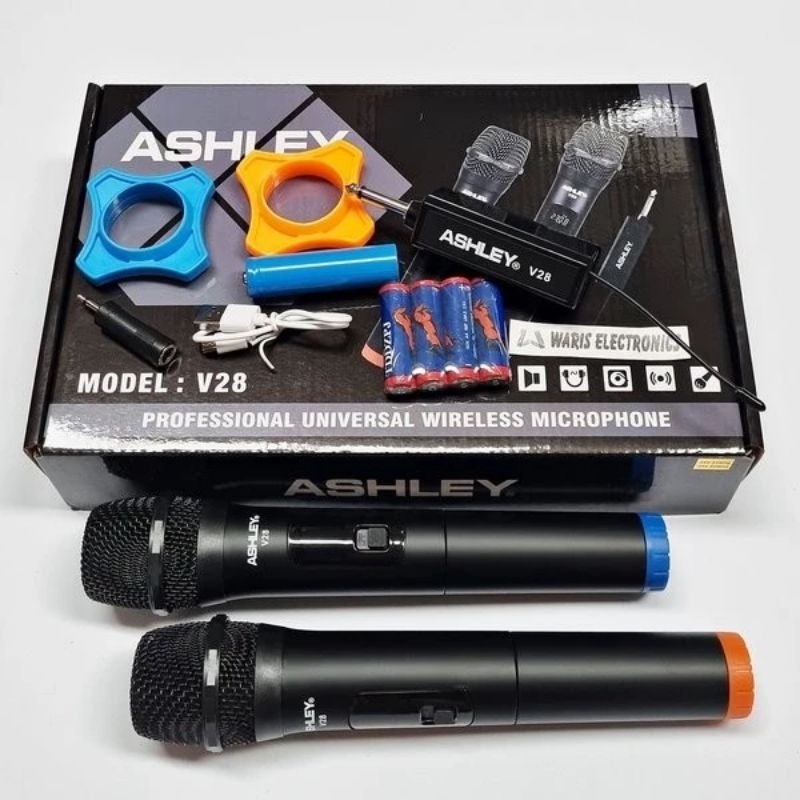 Jual mic wireless ASHLEY v28 ORIGINAL GARANSI RESMI 1 TAHUN | Shopee ...