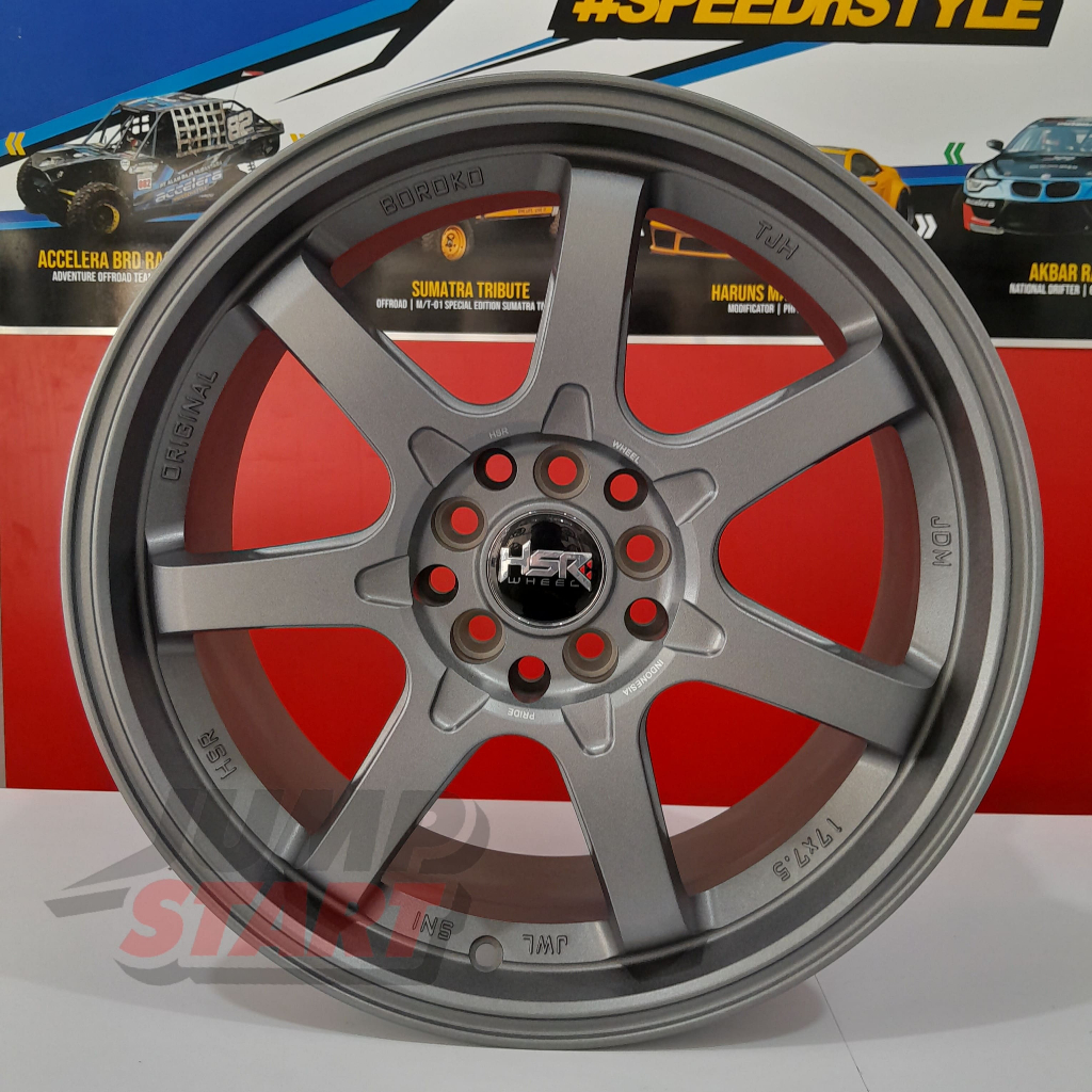 Jual Velg mobil Hsr wheel palang ring17 lubang 5x100 dan 5x114,3 lebar 75 warna pelek sandy grey ...