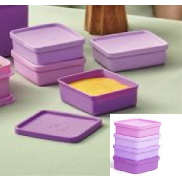Jual Tupperware Mini Square Away 1 set isi 4 pcs | Shopee Indonesia