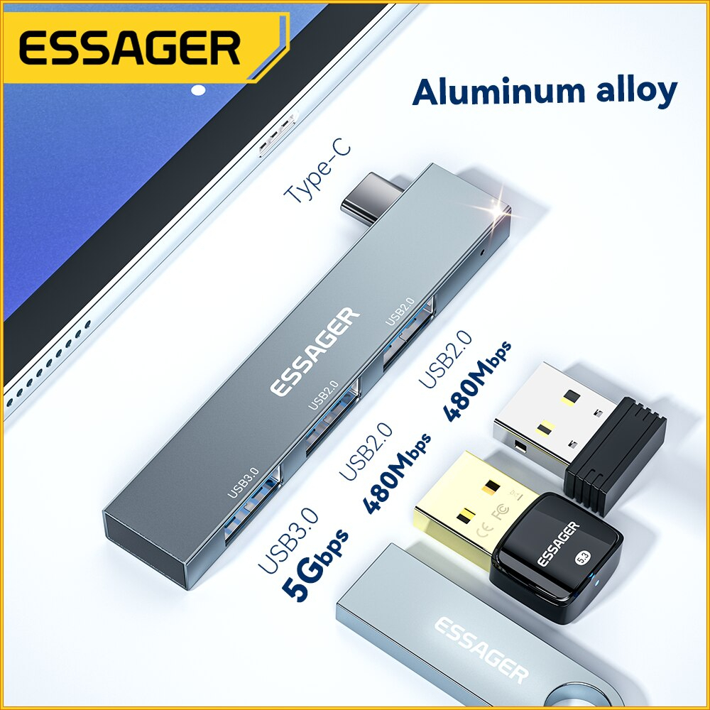 Jual Essager 3 In 1 Usb C Hub High Speed 3 Ports Type C To Usb 3 0