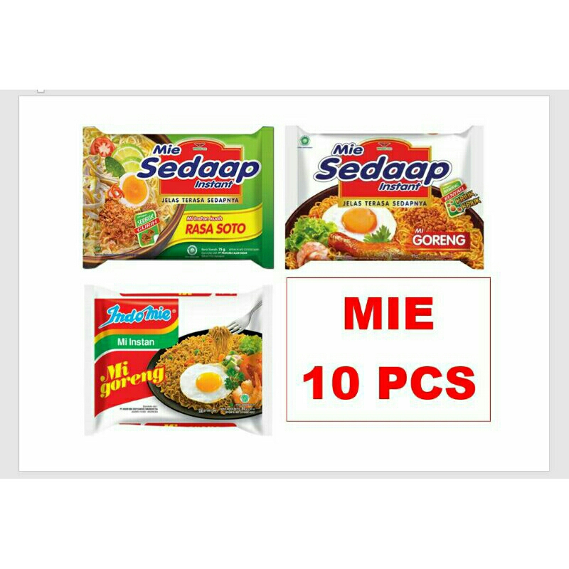 Jual PAKET 10 SEDAAP GORENG / SEDAAP SOTO / INDOMIE MIE GORENG AYAM ...