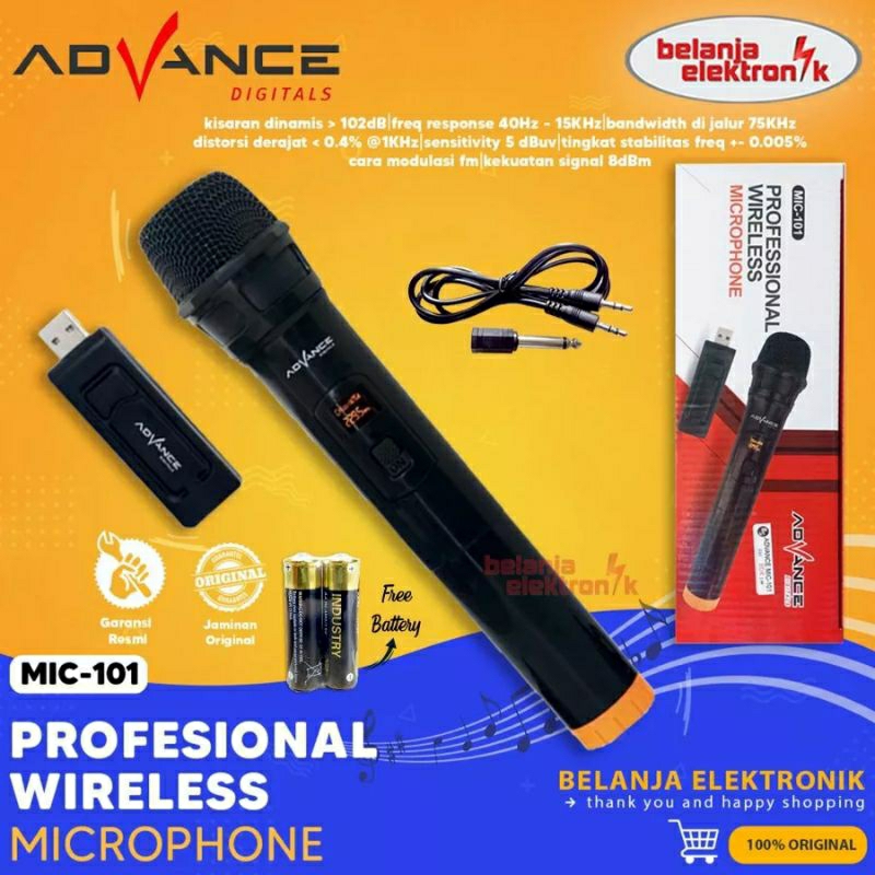 Jual Advance Mic 101 Microphone Wireless Tanpa Kabel | Shopee Indonesia
