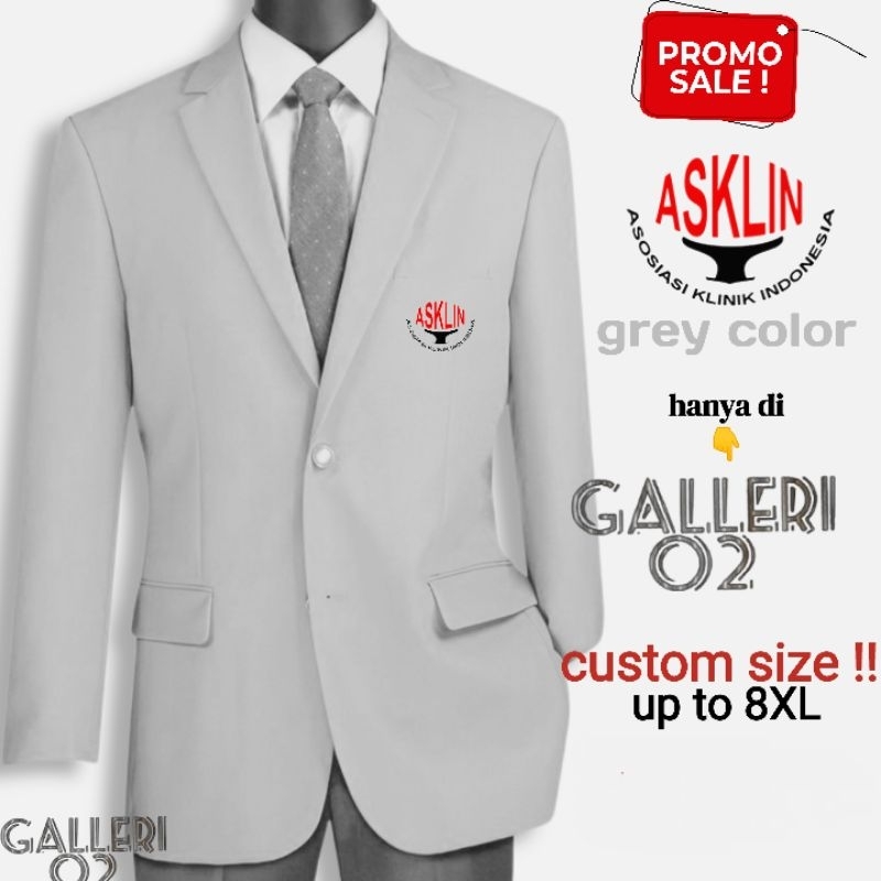 Jual jas asosiasi klinik_jas ASKLIN abu muda sudah termasuk logo bordir ...