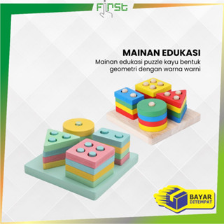 Jual FH-M332 Puzzle Geometri Mainan Edukasi Anak Papan Susun Sortir ...