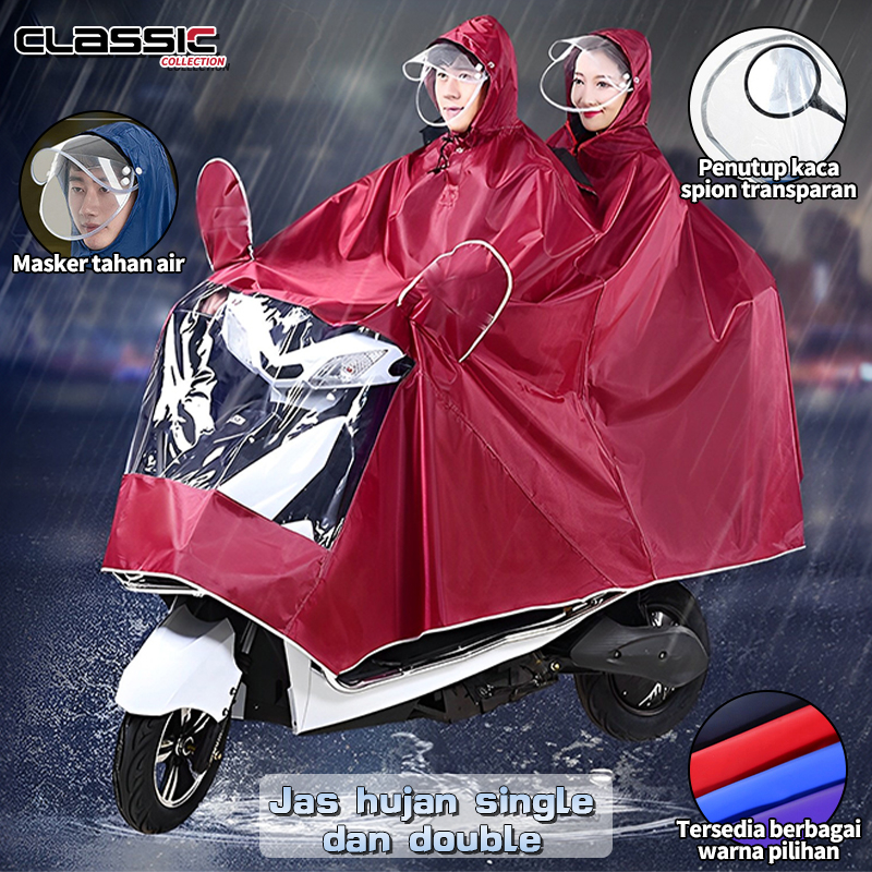 Jual 2 Kepala Full Cover Motor Raincoat 2in1 Coat , Melindungi Tangan ...