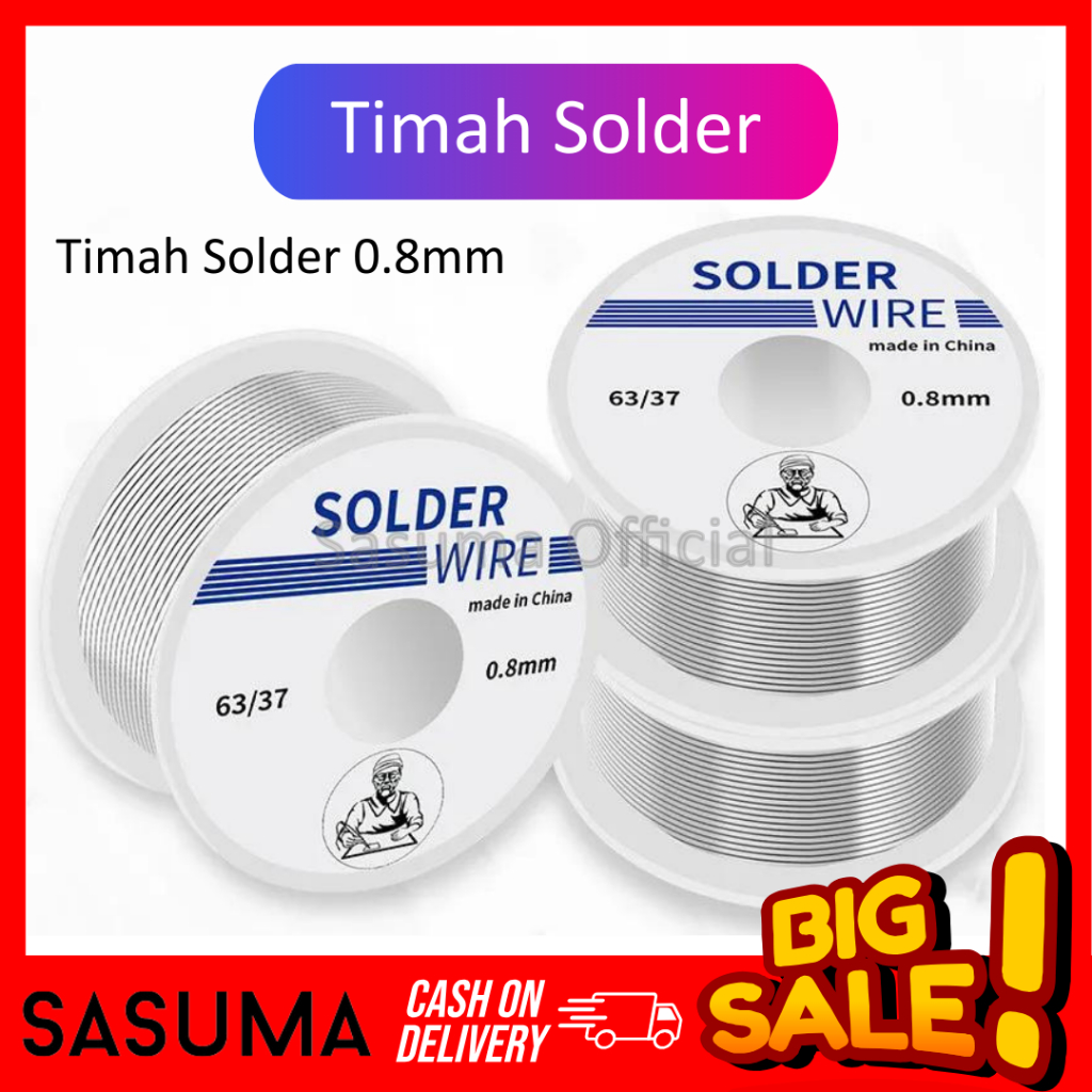 Jual SASUMA Timah Solder 0.8mm 63/37 Timah Gulung Solder 0.8mm Solder ...