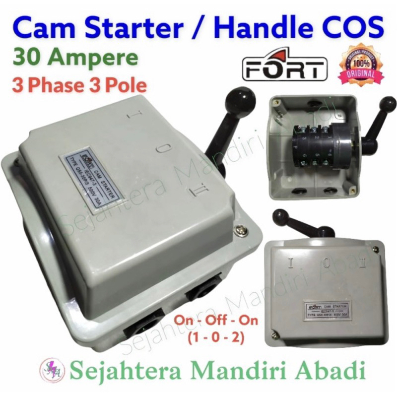 Jual Cam Starter 30 Ampere 3 Phase 3 Pole Handle COS CHANGE OVER SWITCH | Shopee Indonesia