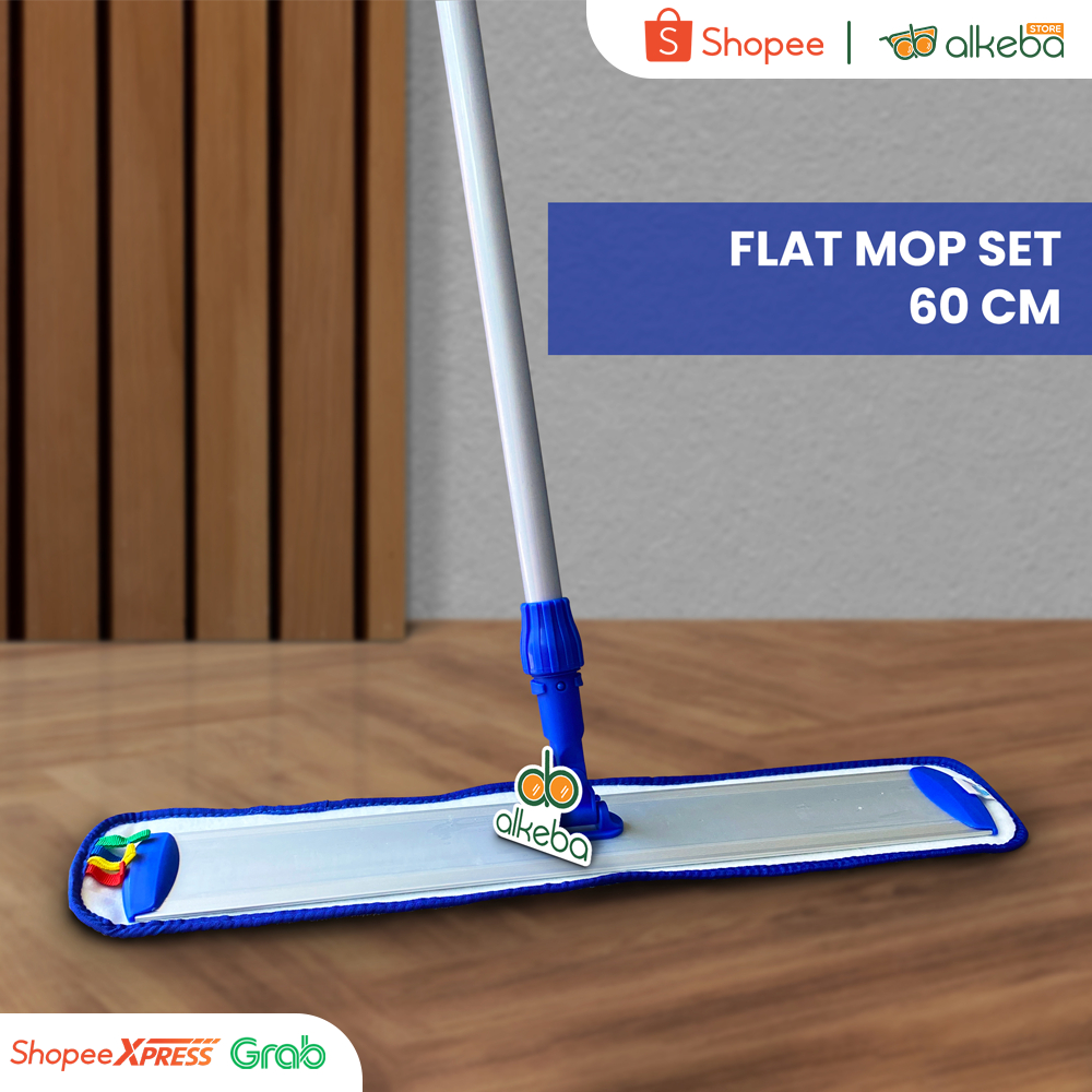 Jual Flat Mop 60 cm Complete (Tangkai + Frame + Kain) | Shopee Indonesia