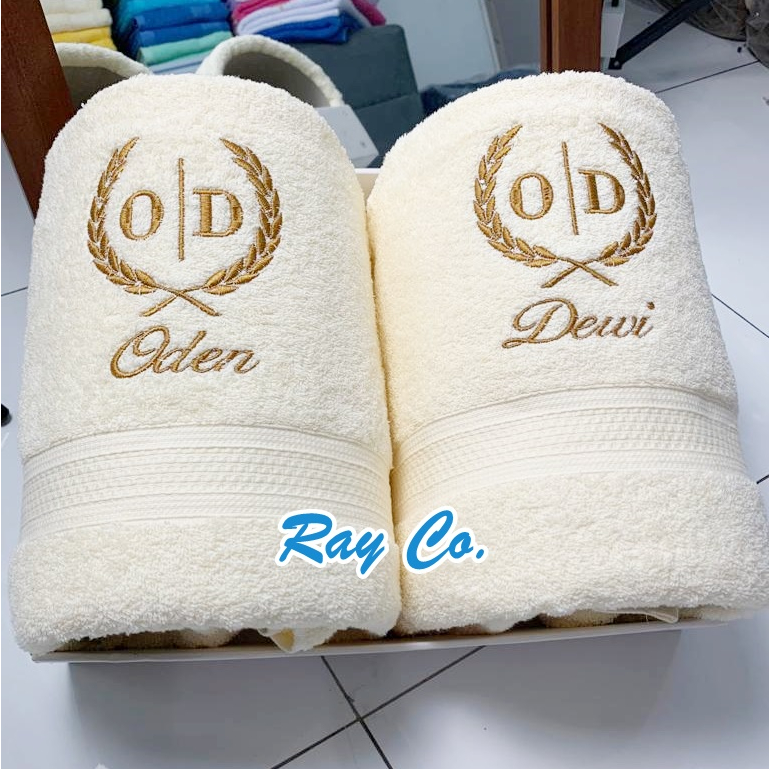 Jual Ray Co - Handuk Custom Bordir Nama PLUS BOX | Shopee Indonesia